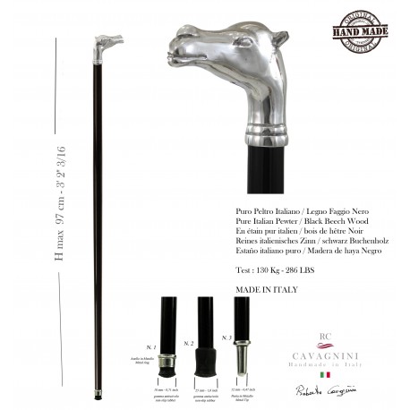 Walking stick Camel elegant, handmade in Italy, Cavagnini